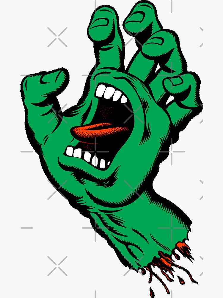"Green Screaming Hand" Sticker for Sale by Jayiscool71 | Redbubble
