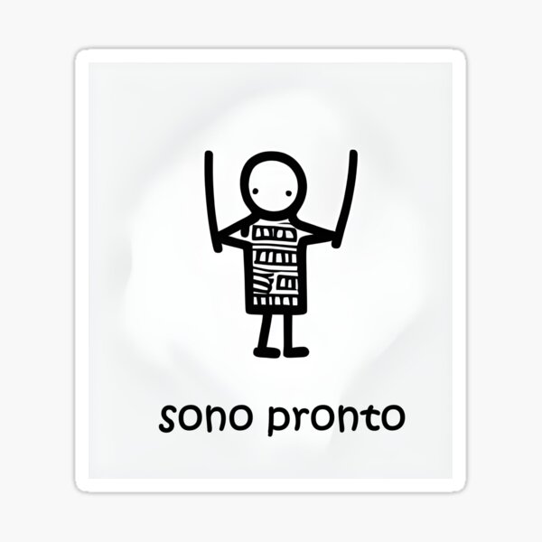 "Stich figure - sono pronto" Sticker for Sale by TerneProducts | Redbubble