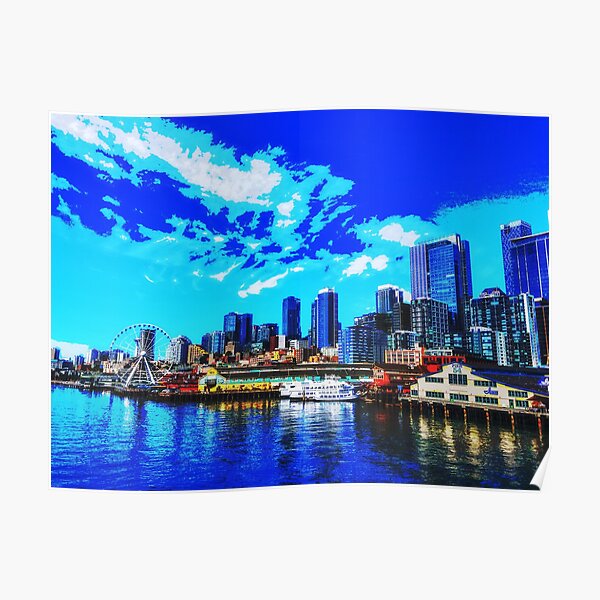 "Seattle Waterfront" Poster for Sale by ariellaspence | Redbubble