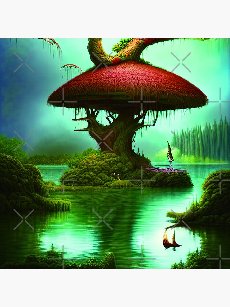 "Fantasy House In a Greenery Scene, Fantasy Cottagecore" Poster for ...