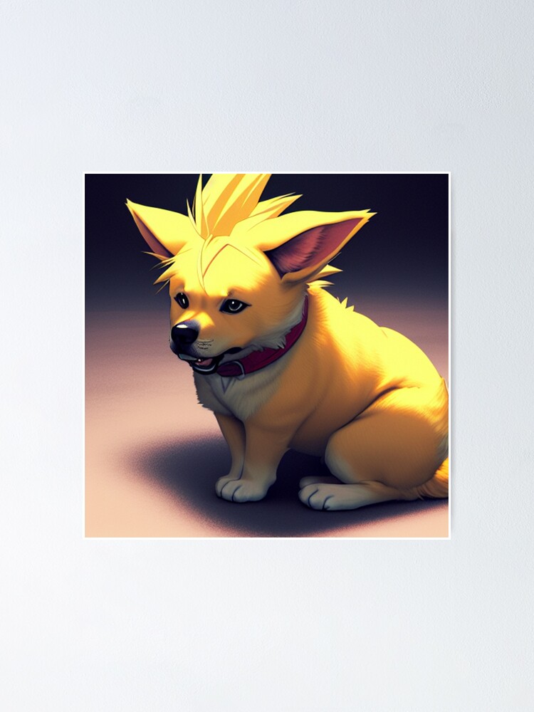"Serious Super Saiyan Dog" Poster for Sale by BAYFAIRE | Redbubble