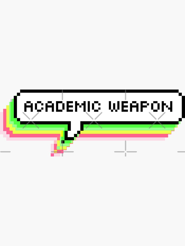"Academic Weapon." Sticker for Sale by oneLine-INC | Redbubble