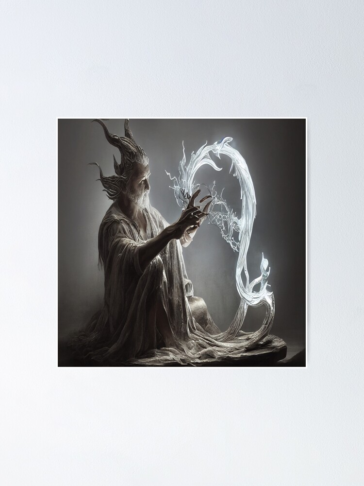 "Wizard Creating A Silver Sculpture" Poster for Sale by iso20022 ...