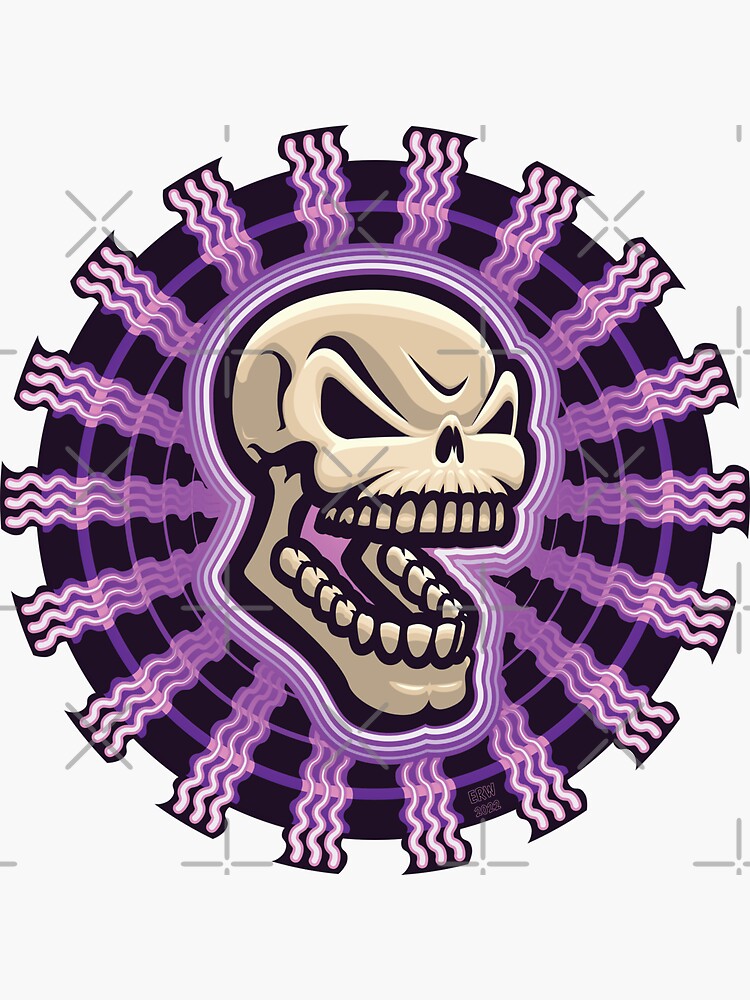 "Screamin' Skull (Mystic Purple)" Sticker for Sale by erobertwald ...