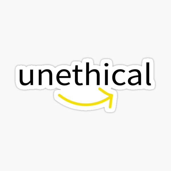 "unethical " Sticker for Sale by artzaka | Redbubble