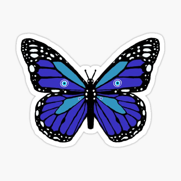 "Evil Eye Butterfly Sticker" Sticker for Sale by mnat19 | Redbubble