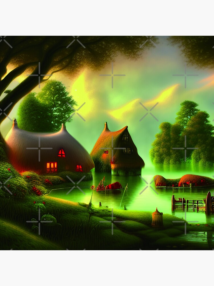 "Fantasy House In a Greenery Scene, Fantasy Cottagecore" Poster for ...