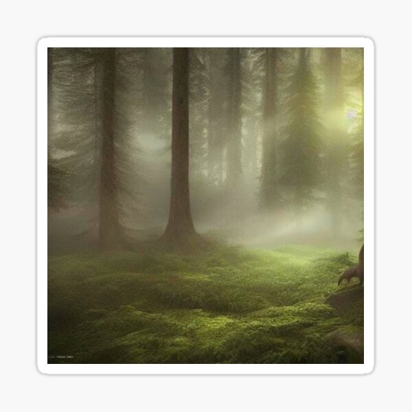 "Forest at dawn" Sticker for Sale by ArtySaxon | Redbubble