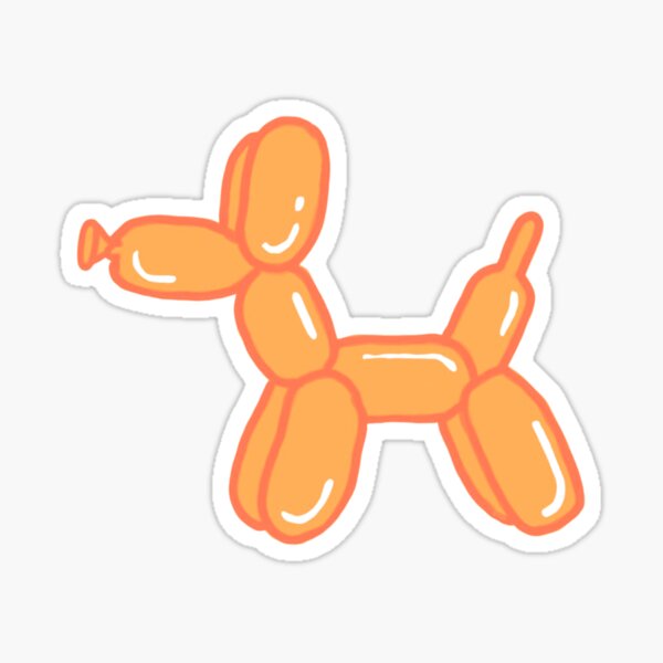 "ORANGE BALLOON DOG" Sticker for Sale by btw2 | Redbubble