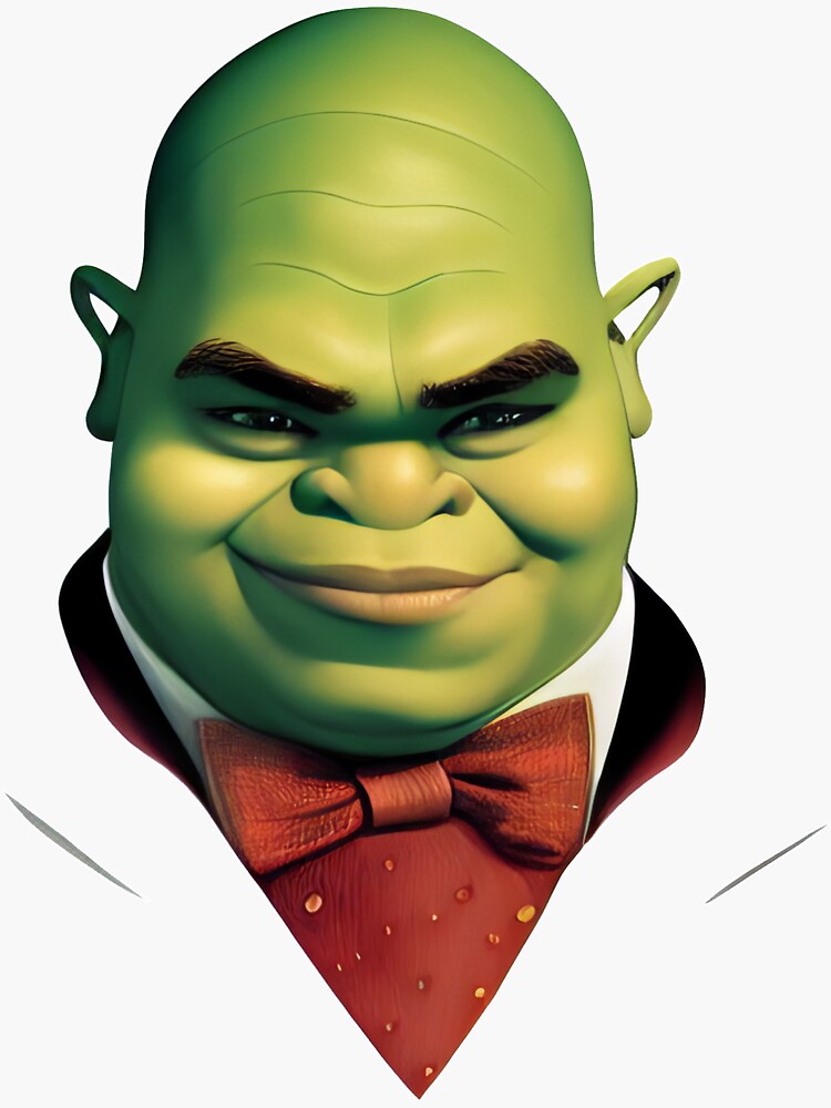 "Sexy Shrek in red tuxedo" Sticker for Sale by StellarAIdesign | Redbubble