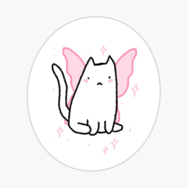 "Pink fairy cat sticker " Sticker for Sale by kunxdux | Redbubble