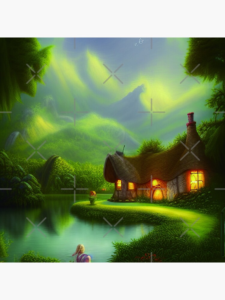 "Fantasy House In a Greenery Scene, Fantasy Cottagecore" Poster for ...