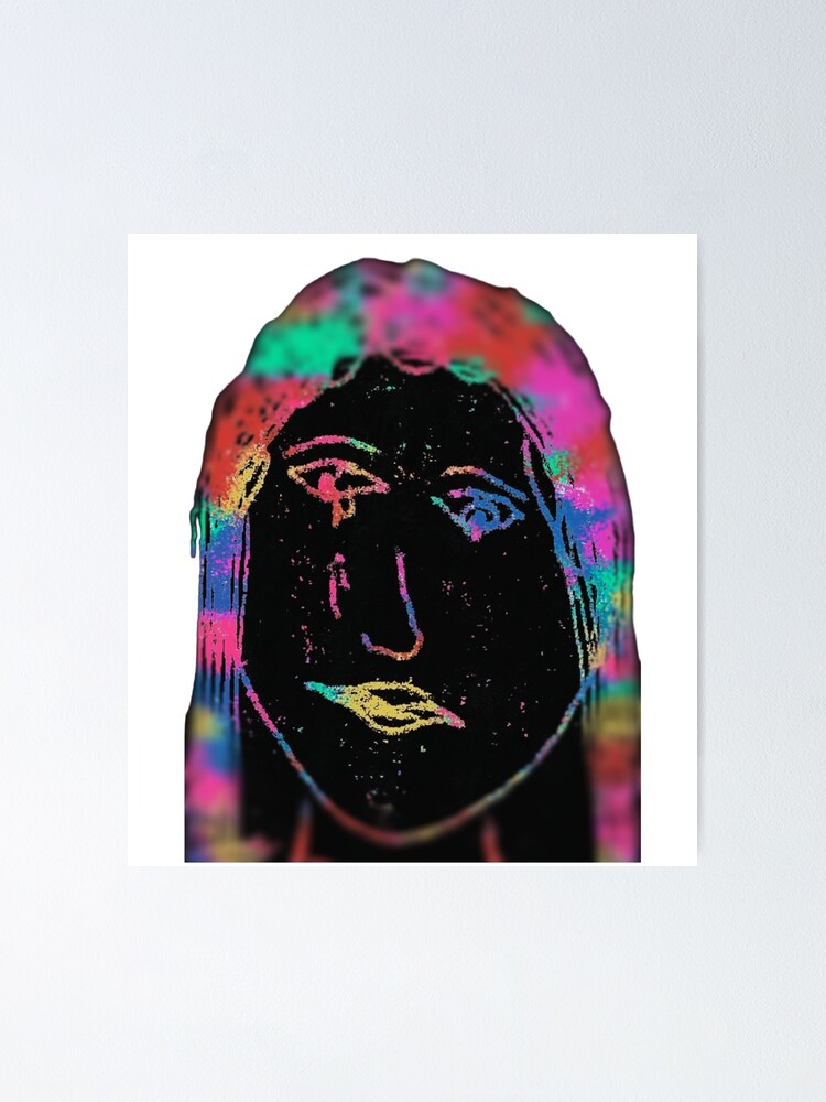 "A coloured doodle expressing a sad face." Poster for Sale by ...