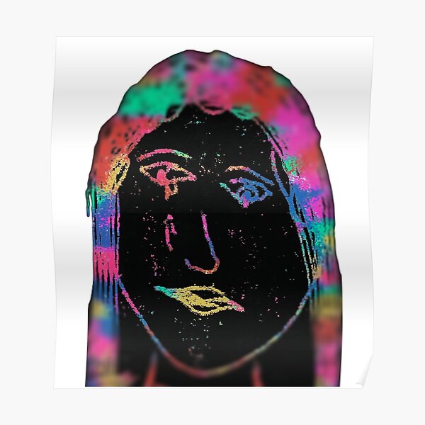 "A coloured doodle expressing a sad face." Poster for Sale by ...