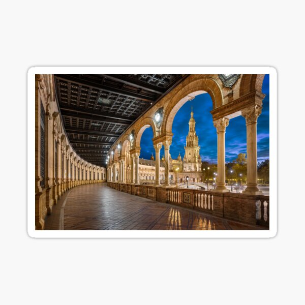 "Plaza de Espana in Seville, Spain" Sticker for Sale by Mapics | Redbubble
