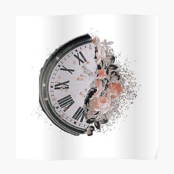 "Time-flower-horloge" Poster for Sale by Hafsaabde | Redbubble