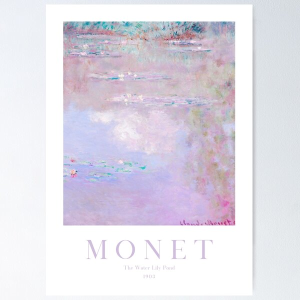 "The Water Lily Pond by Claude Monet, Pink Lavender Color " Poster for ...
