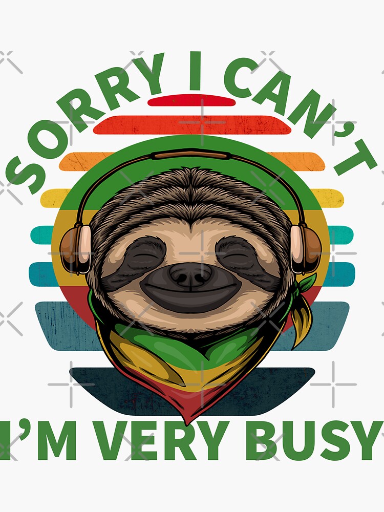 "vintage retro sunset art of zoo - rasta sloth funny illustration ...