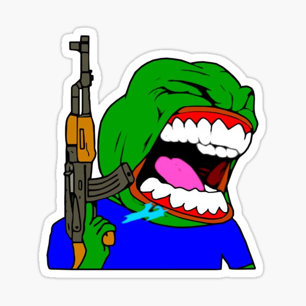 "Rare Pepe Lets Go With Gun" Sticker for Sale by ApusFrenStore | Redbubble
