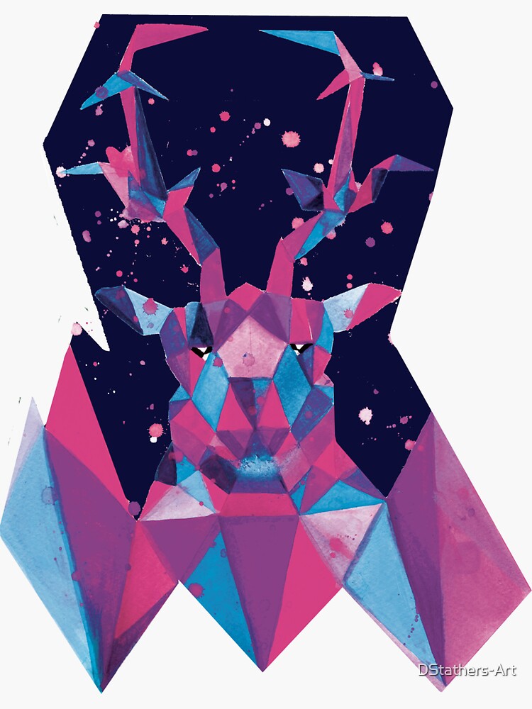 "Geometric Stag" Sticker for Sale by DStathers-Art | Redbubble