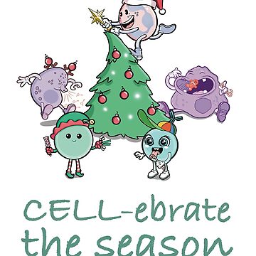 "Cell-ebrate the season" Sticker for Sale by TrailMixArt | Redbubble
