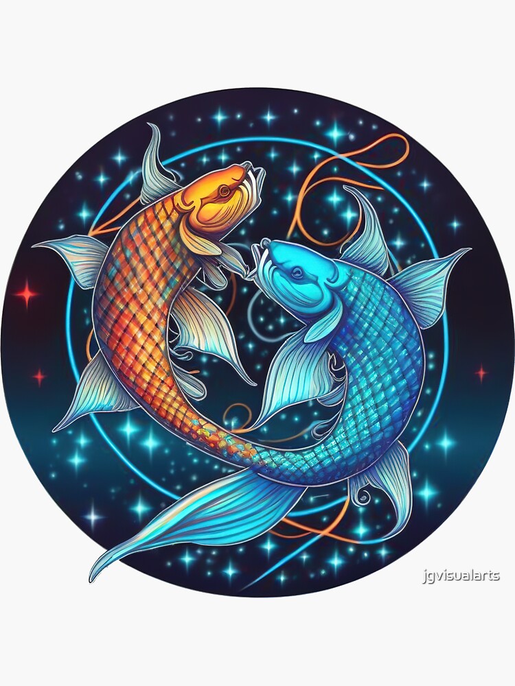 "Two Fish, One Fate - Pisces - Astrology Symbol" Sticker for Sale by ...