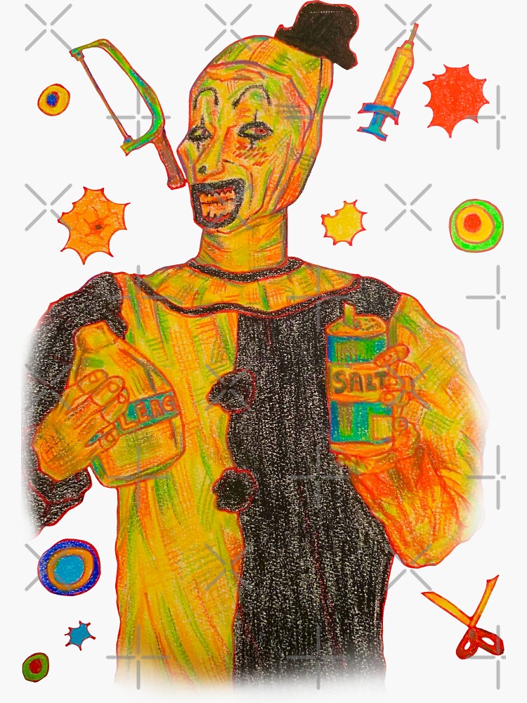 Pegatina for Sale con la obra «Arte El Payaso Obra De Arte Tradicional ...