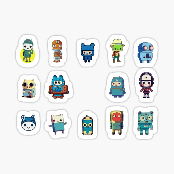 "14 Cute Tiny Robots" Sticker for Sale by CutePlanetEarth | Redbubble