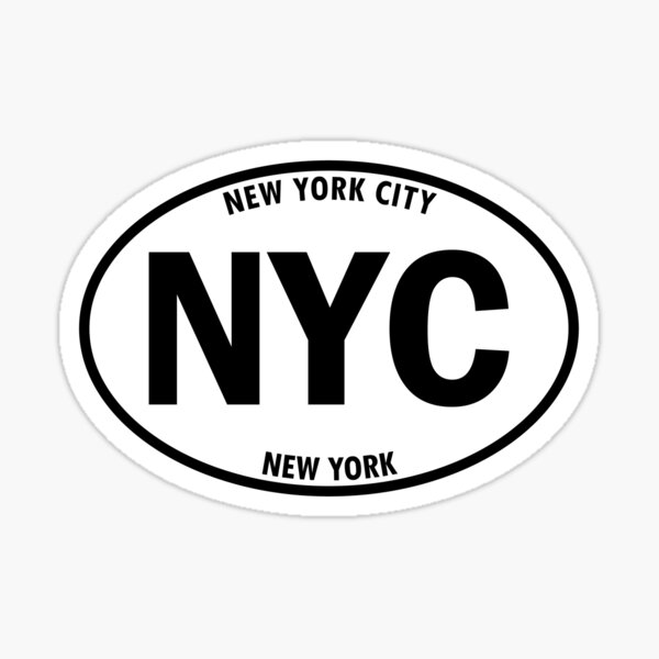 "NYC, New York City, New York Oval Travel Sticker" Sticker for Sale by ...