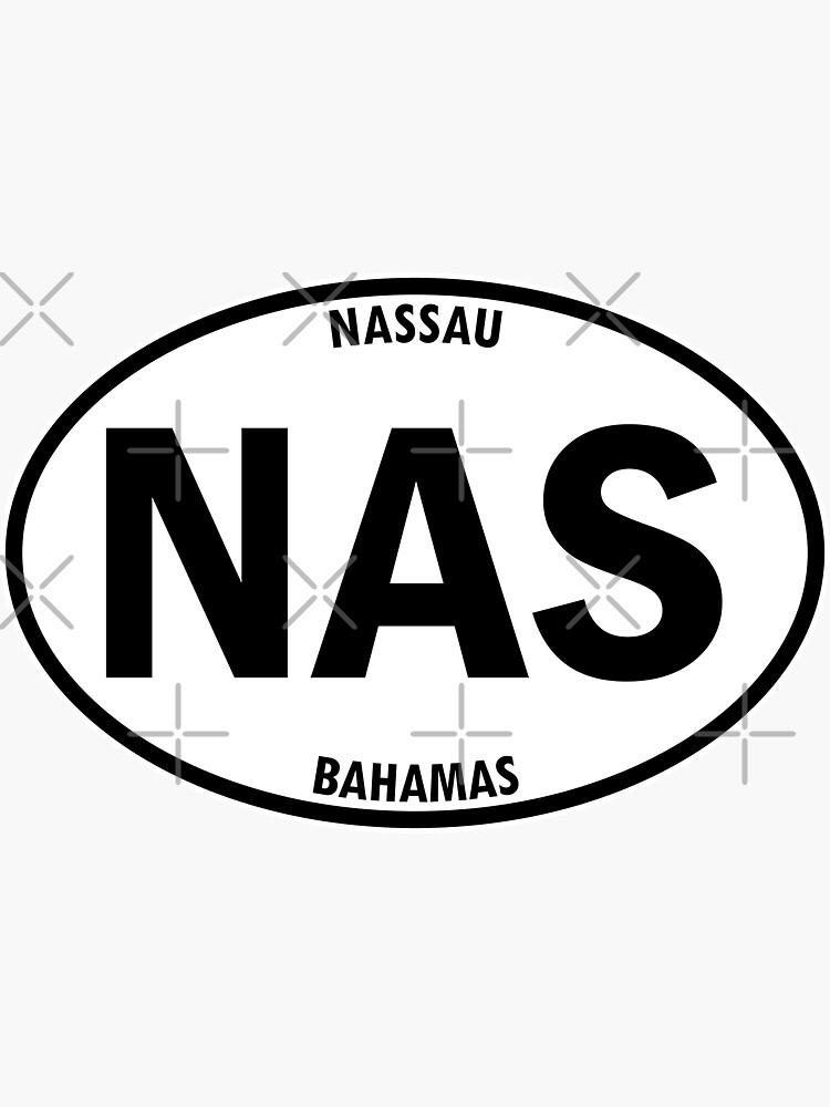 "NAS, Nassau, Bahamas Oval Travel Sticker" Sticker for Sale by ...