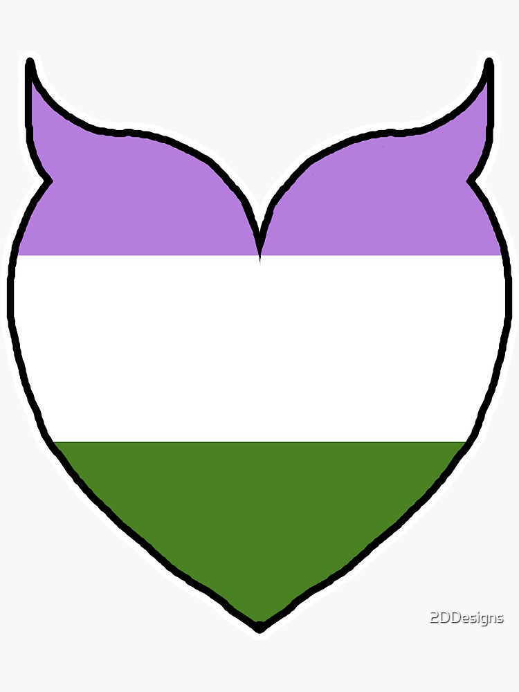 "Genderqueer Heart" Sticker for Sale by 2DDesigns | Redbubble