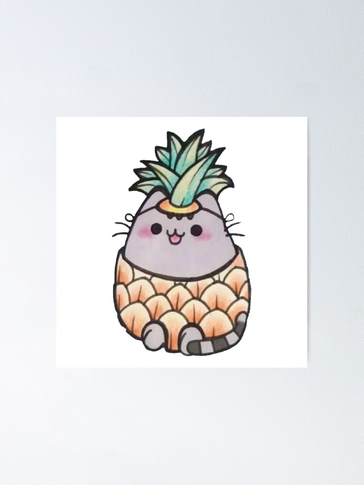 "Cute Cat in a Pineapple - Anatomy of a Pineapple " Poster for Sale by ...