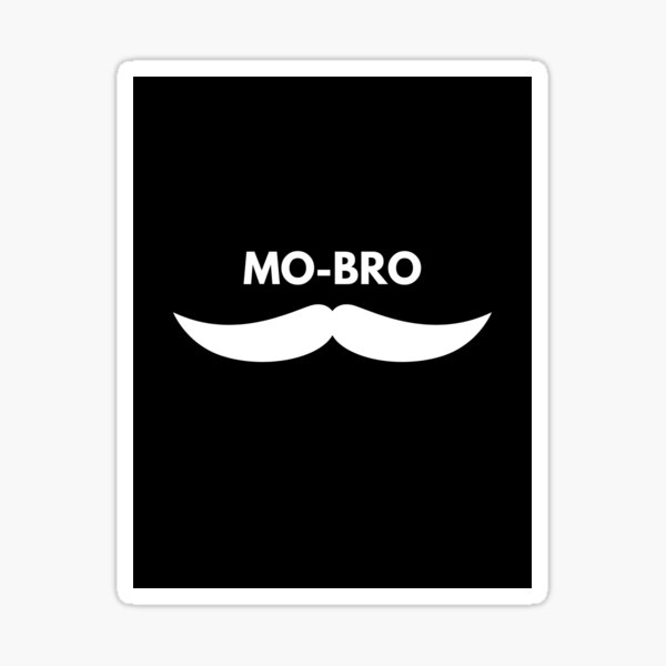 "MOvember Inspired Moustache T-Shirt MO-Bro v3" Sticker for Sale by Wit ...
