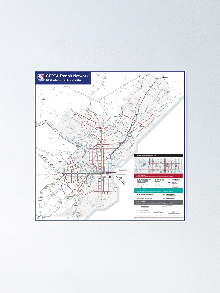 "Philadelphia SEPTA Map" Poster for Sale by UnderOneSky | Redbubble