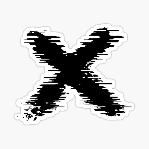 "X Marks the Spot - Digital Distortion" Sticker for Sale by ...