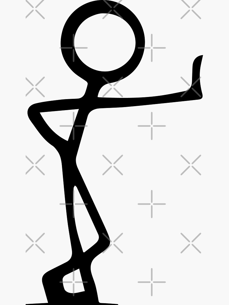 "Leaning Stick Figure Man" Sticker for Sale by mikethewrapper | Redbubble