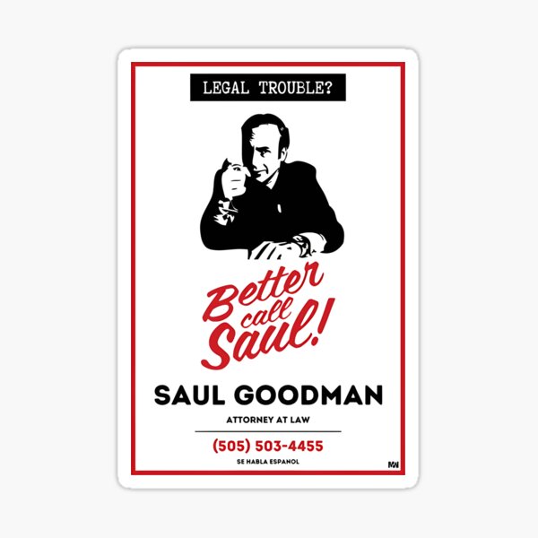"Better call Saul - Saul goodman" Sticker for Sale by AudreyPayet ...