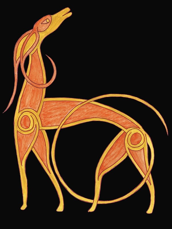 "Celtic Anglo Saxon Greyhound Hound Lurcher Dog" by rachsymonds | Redbubble
