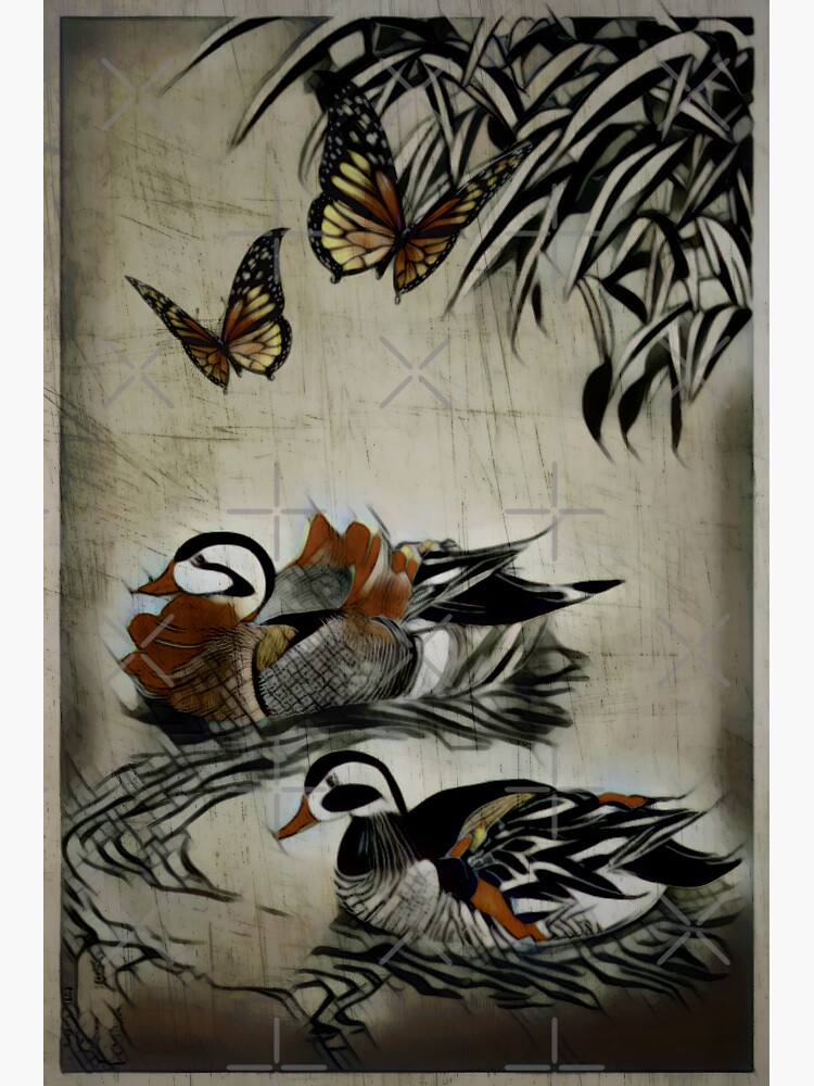 "Mandarin ducks" Sticker for Sale by Sasheemi | Redbubble
