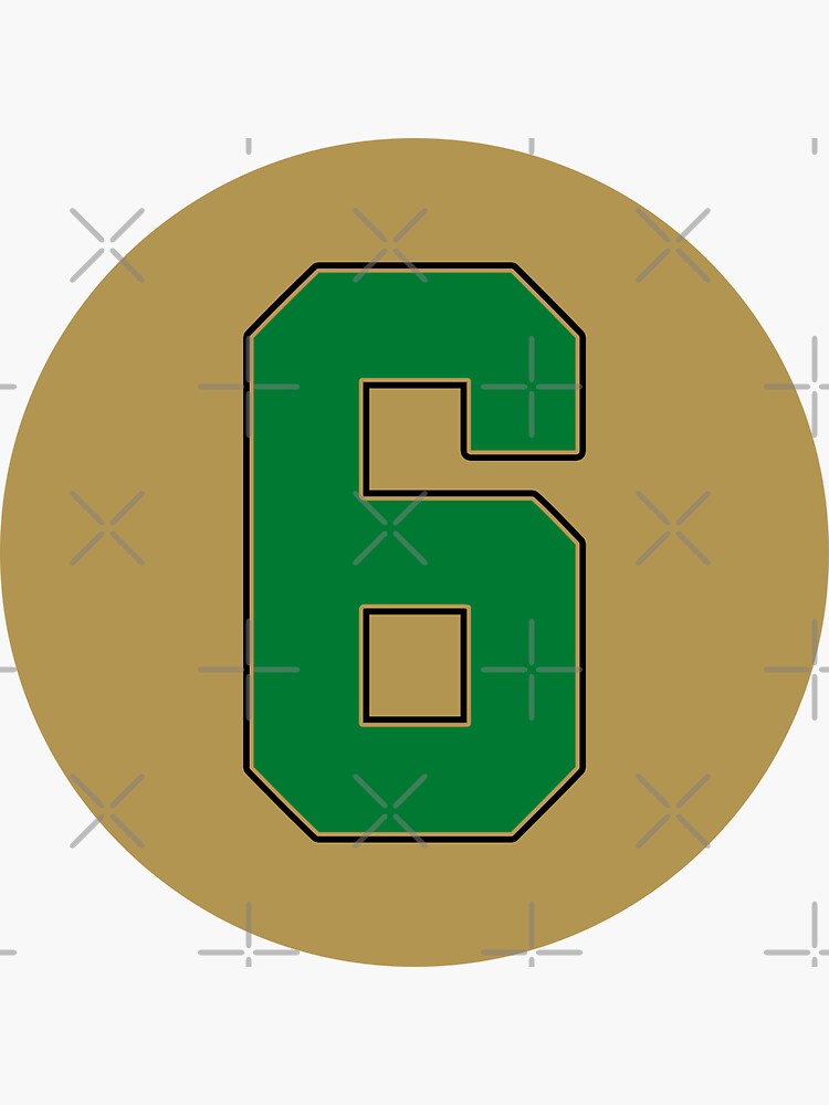 "Bill Russell Number 6 Design v2" Sticker for Sale by RedPremium ...