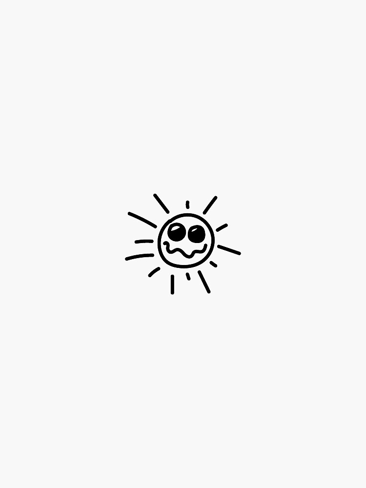 "Sunny sun with goofy smile doodle- absent dreamer " Sticker for Sale ...