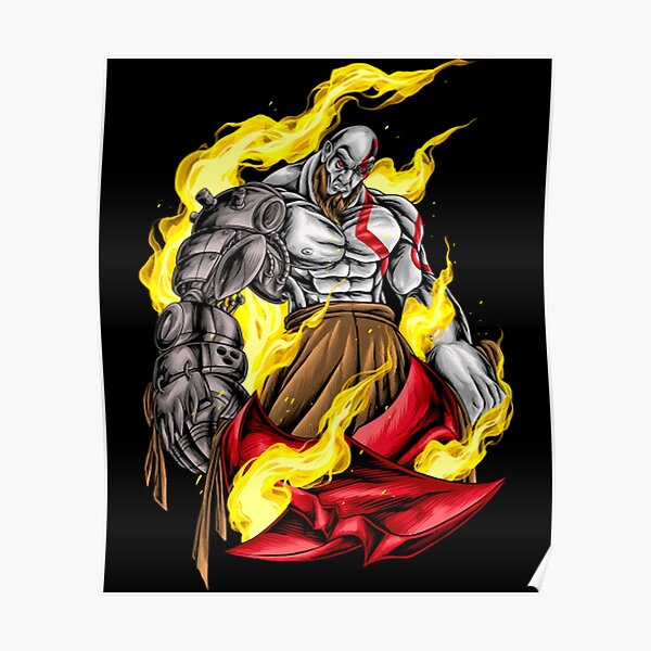 "angry kratos" Poster for Sale by vocung-funk | Redbubble