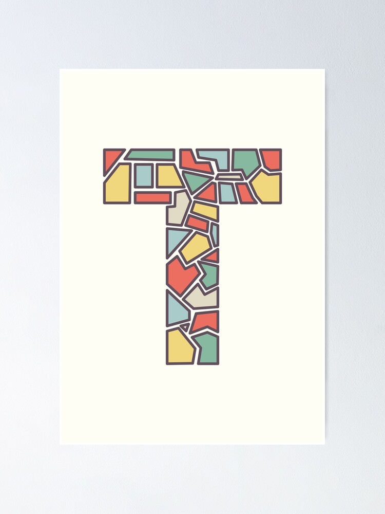 "T illustrated alphabet letter" Poster for Sale by freshinkstain ...