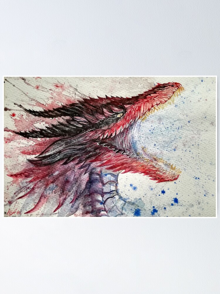 "Safi'jiiva mhw red dragon" Poster by Inkhov | Redbubble