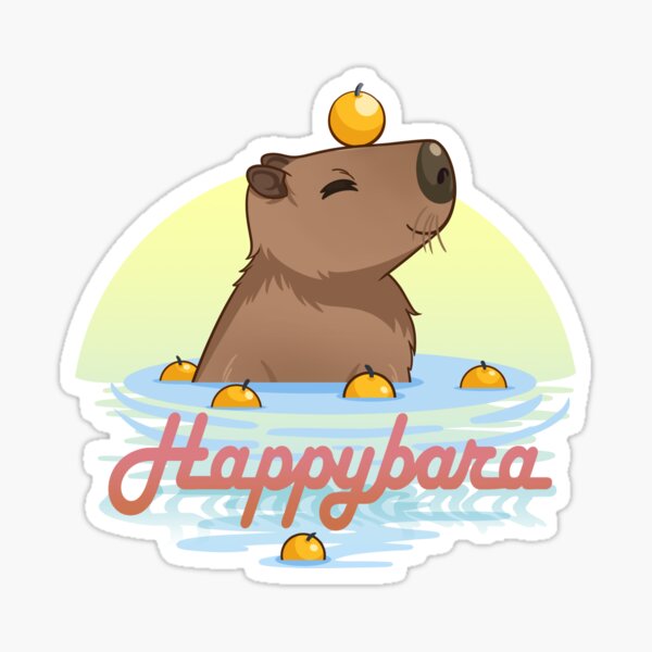 "Happybara" Sticker for Sale by Griffywings | Redbubble