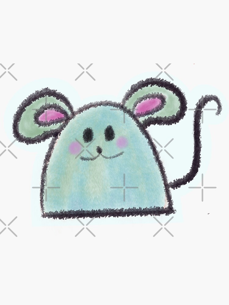 "Cute little teal mouse. adorable little teal mouse" Sticker for Sale ...
