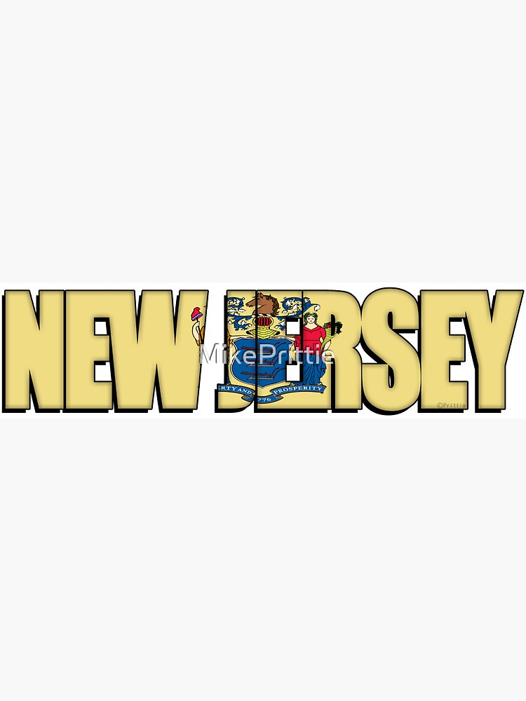 "New Jersey Flag Sticker" Sticker by MikePrittie | Redbubble