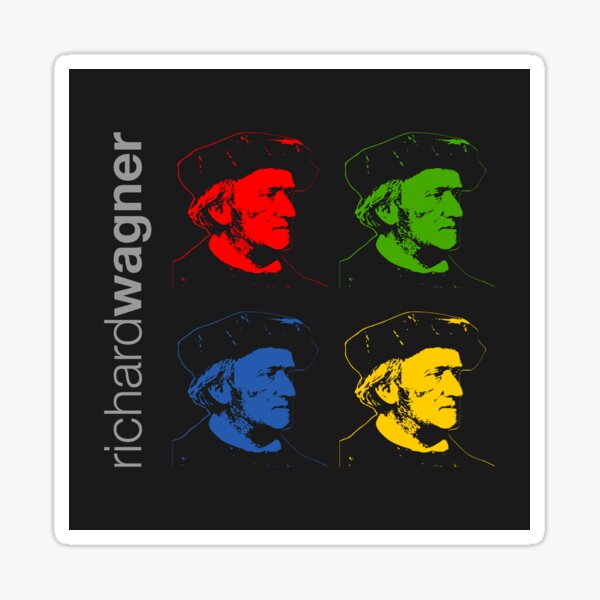 " Quadrichrome Richard Wagner portrait poster " Sticker for Sale by ...