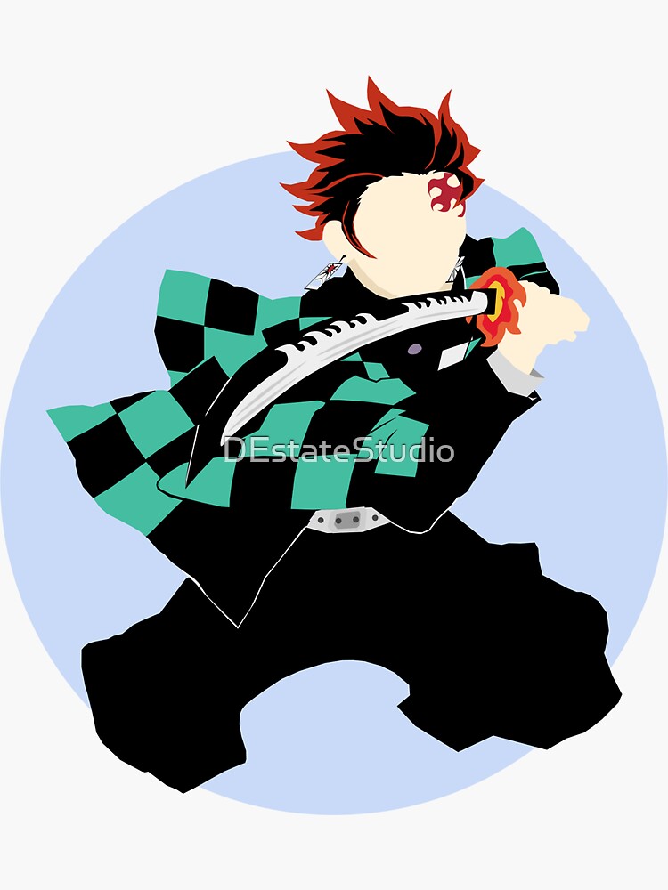 "Demon Slayer - Tanjiru Kamado" Sticker for Sale by DEstateStudio ...
