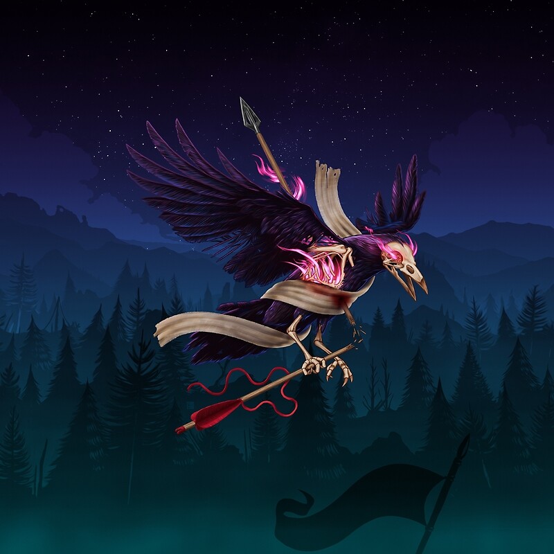 "The Undead Crow - Magic Fire" by Carlos Tato | Redbubble